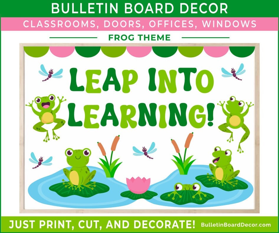 Leap Into Learning Bulletin Board Decorations Kit - INSTANT DOWNLOAD ...