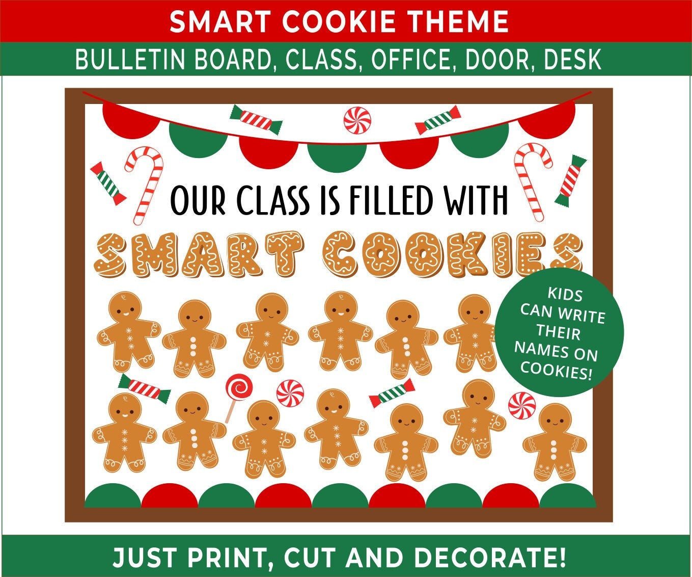 Smart Cookie Gingerbread Bulletin Board Decorations & Activity Kit ...