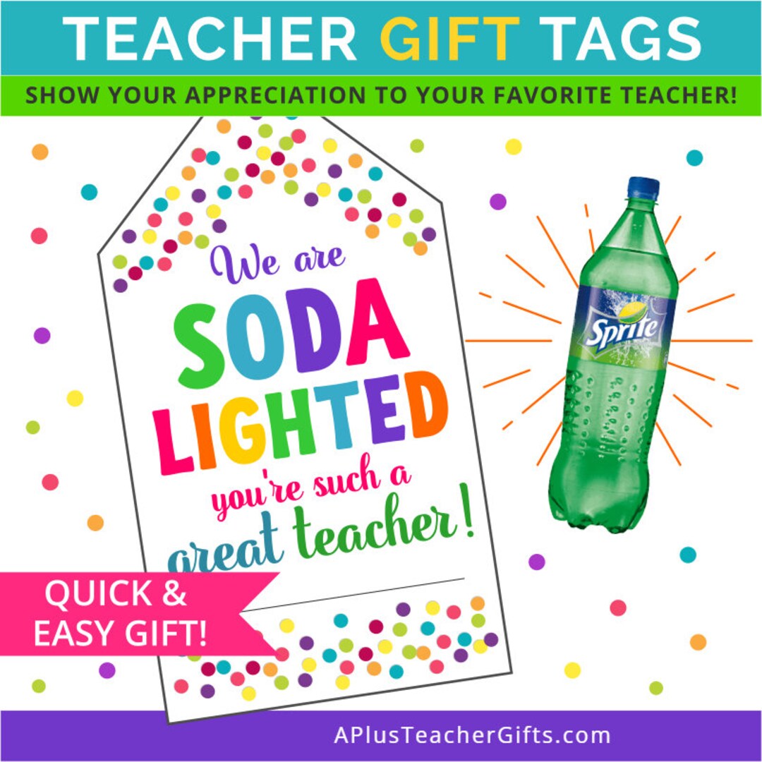 Soda Lighted Gift Tags for Teachers Great for Teacher - Etsy