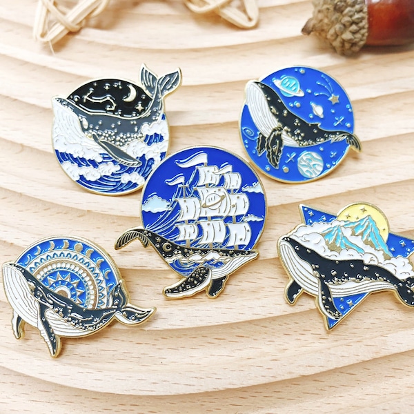 Whale Enamel Pin - Etsy