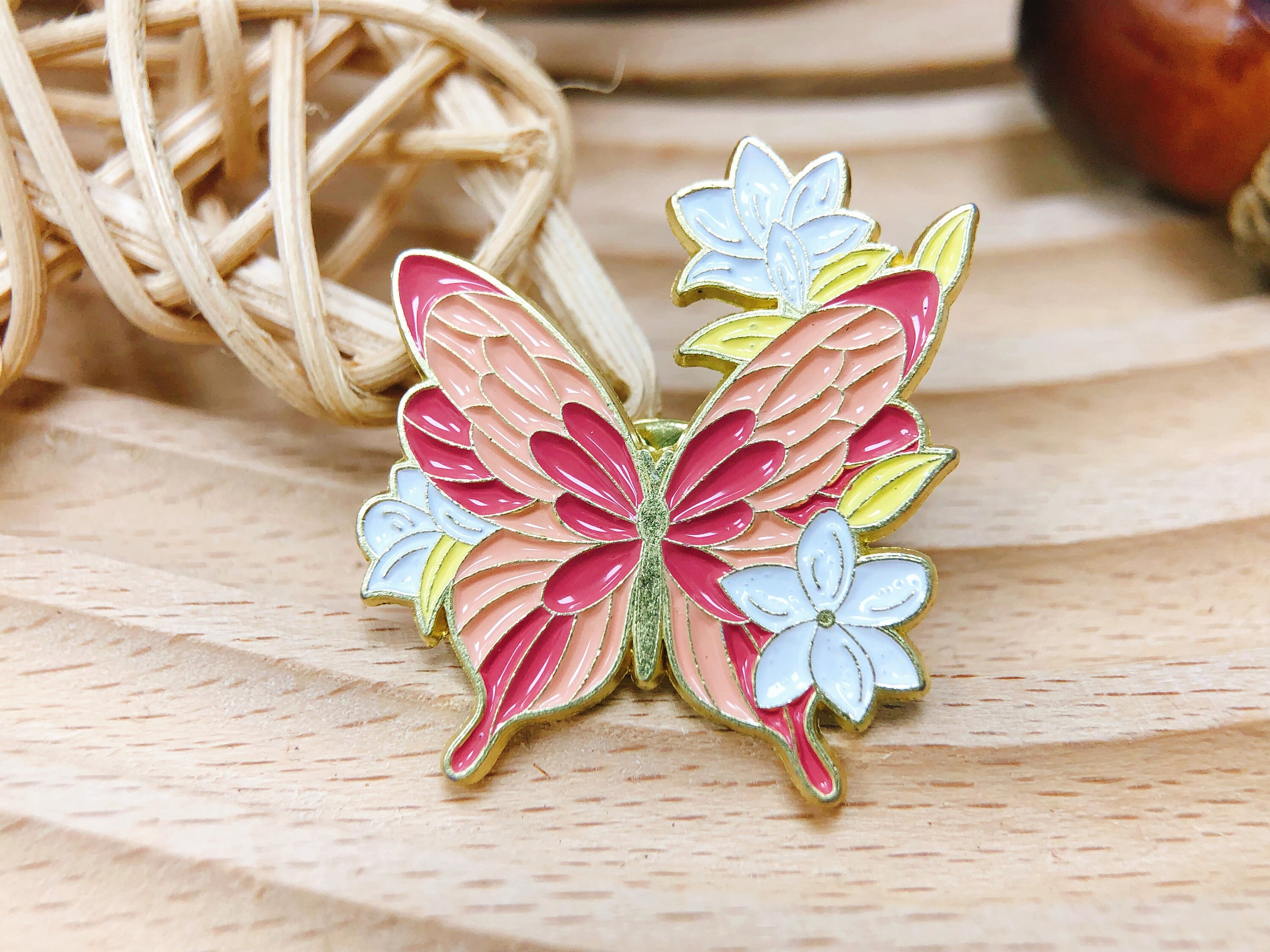 Flower Butterfly Enamel Pin Funny Mini Butterfly Lapel Pins - Etsy