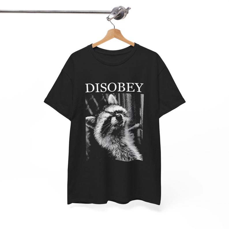 Disobey Raccoon T-shirt - Etsy