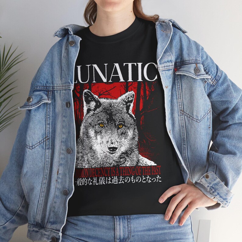 Lunatic Wolf Vintage Japanese T-shirt - Etsy