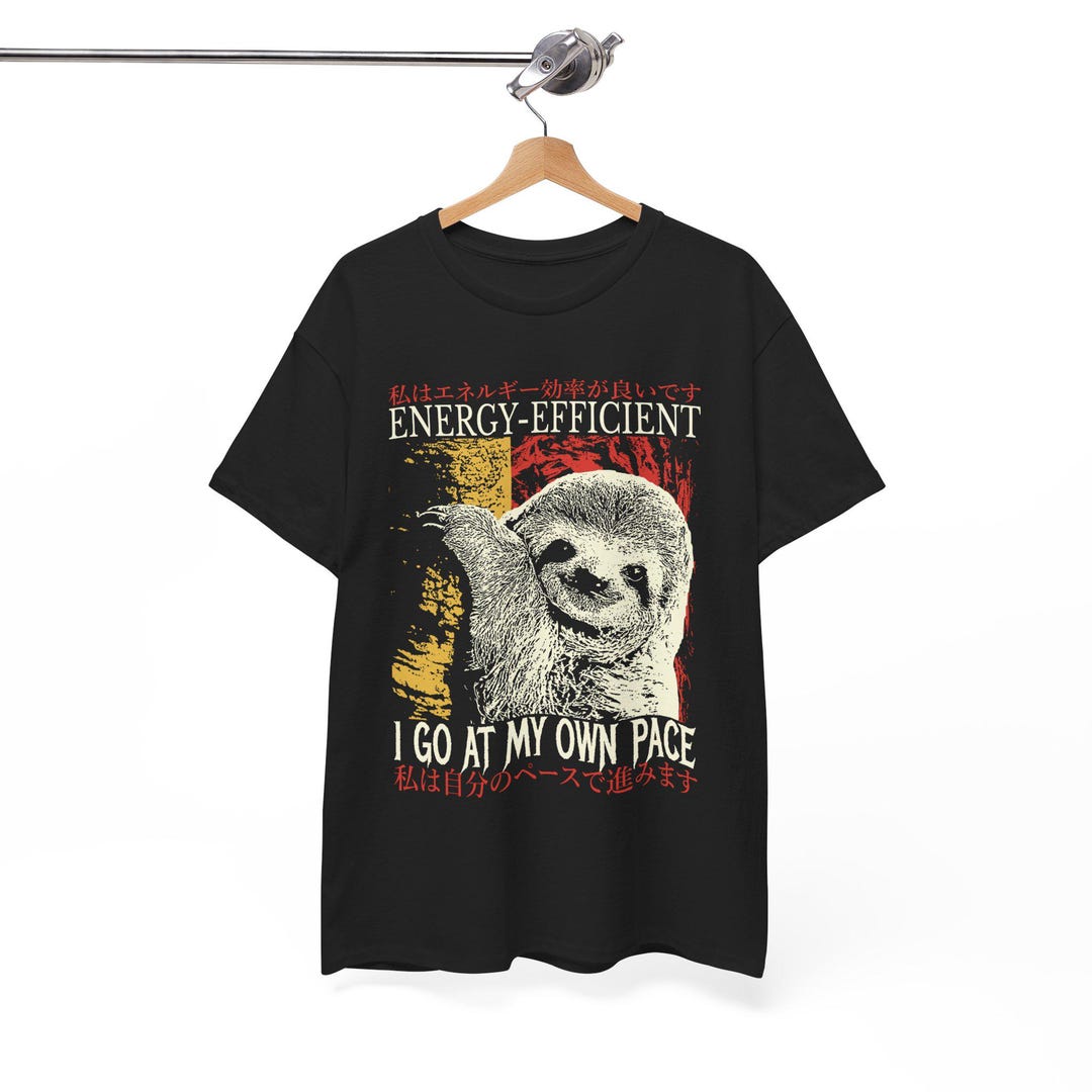 Energy-efficient Sloth Vintage Japanese T-shirt - Etsy