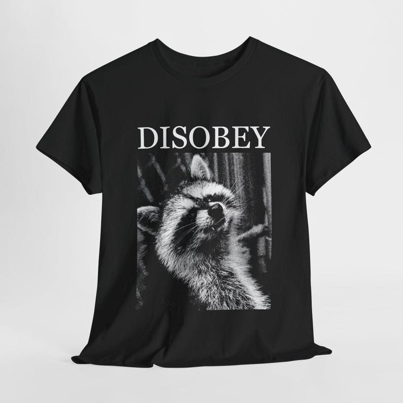 Disobey Raccoon T-shirt - Etsy