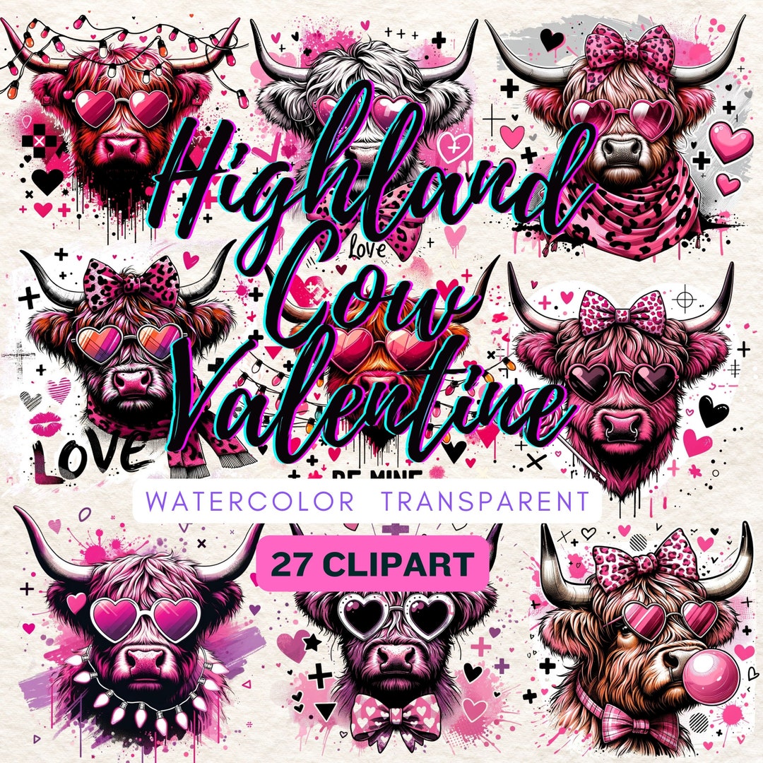 Highland Cow Valentine Cute Sweet Heifer Valentine, Valentine Day ...
