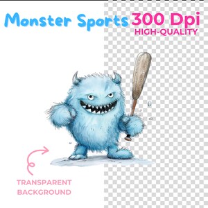 Happy Monster, Cute Monster | Monsters Sport | 24 PNG 300 DPI Children ...