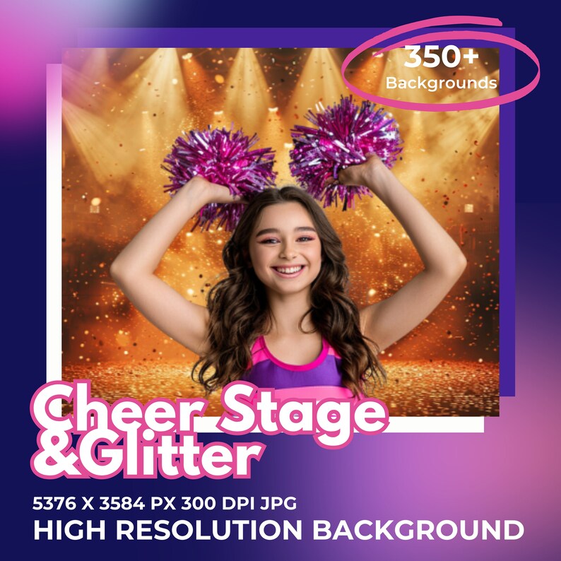Sports Poster | Cheerleader Digital Backdrops for Sports | 350+ Cheer ...