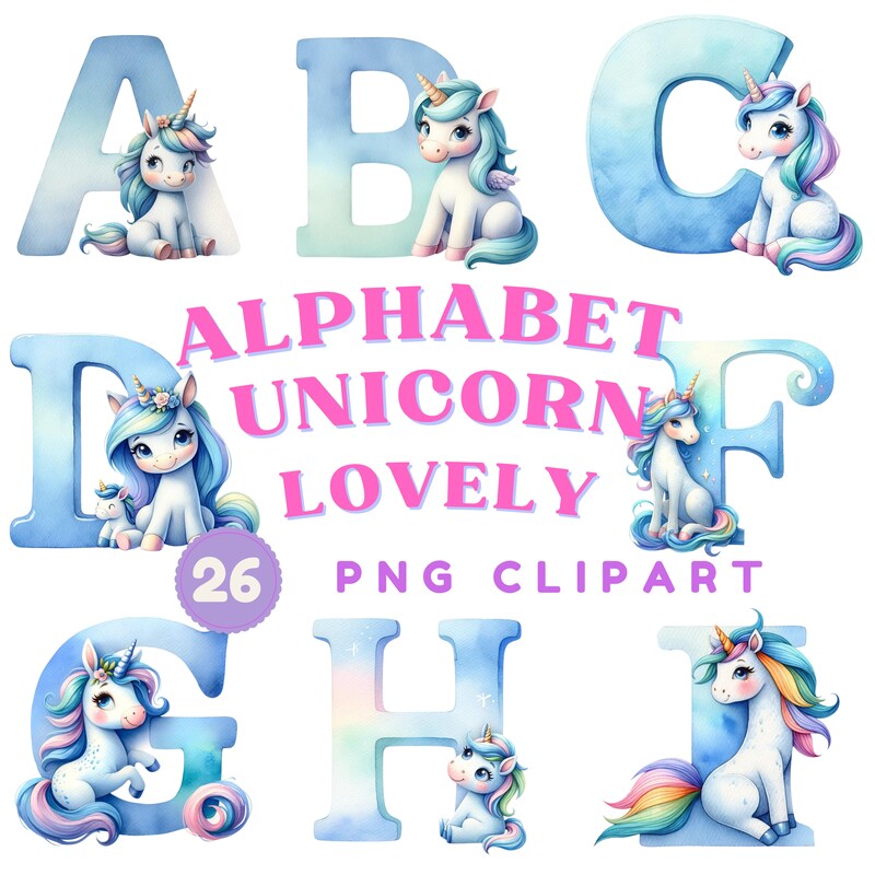 Unicorn Alphabet - Etsy