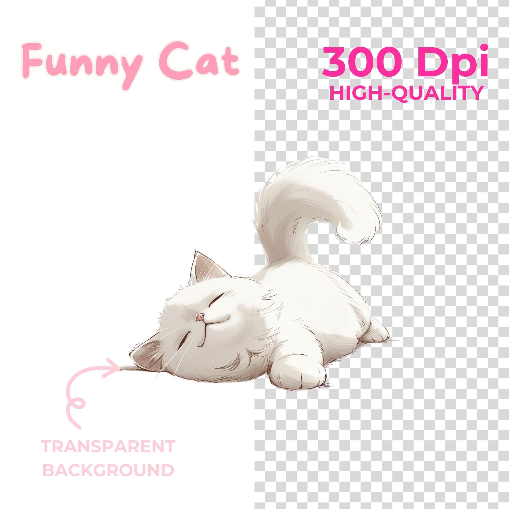 Cute Cat Funny Cat | Cat Clipart | 24 PNG 300 DPI Children Clipart ...