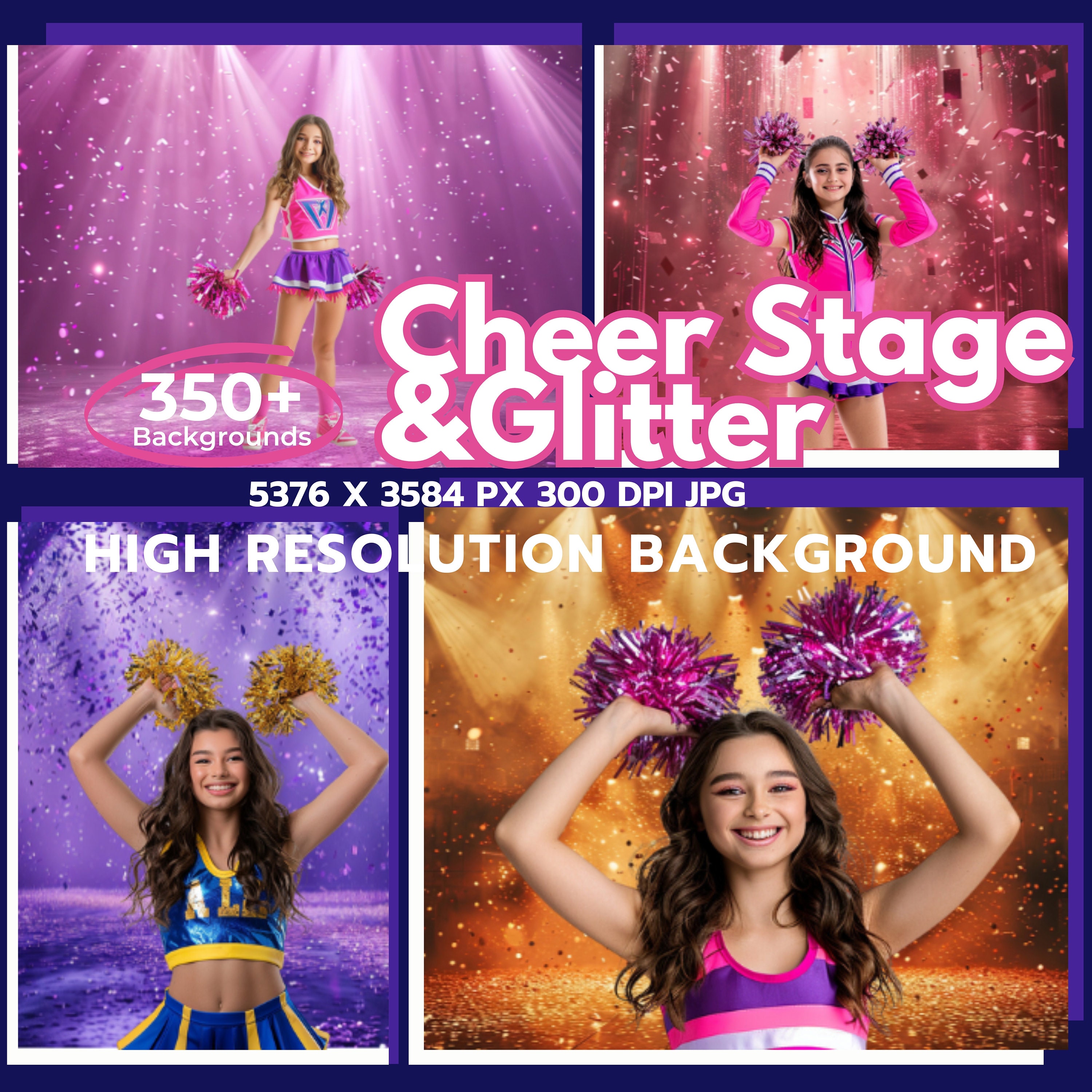 Sports Poster | Cheerleader Digital Backdrops for Sports | 350+ Cheer ...