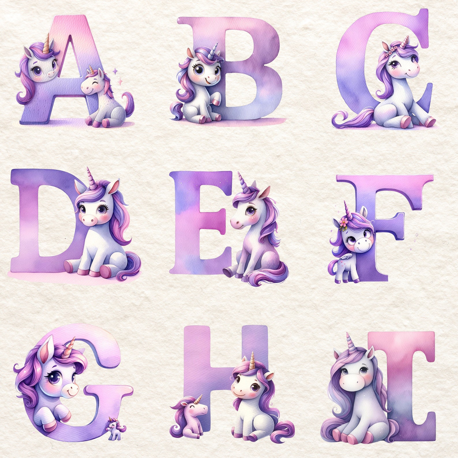 Alphabet Png | Unicorn Alphabet Letters Clipart PNG Set Pink Alphabet ...