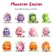 Cute Monster Funny Monster | Easter Monster Clipart | 24 PNG 300 DPI ...