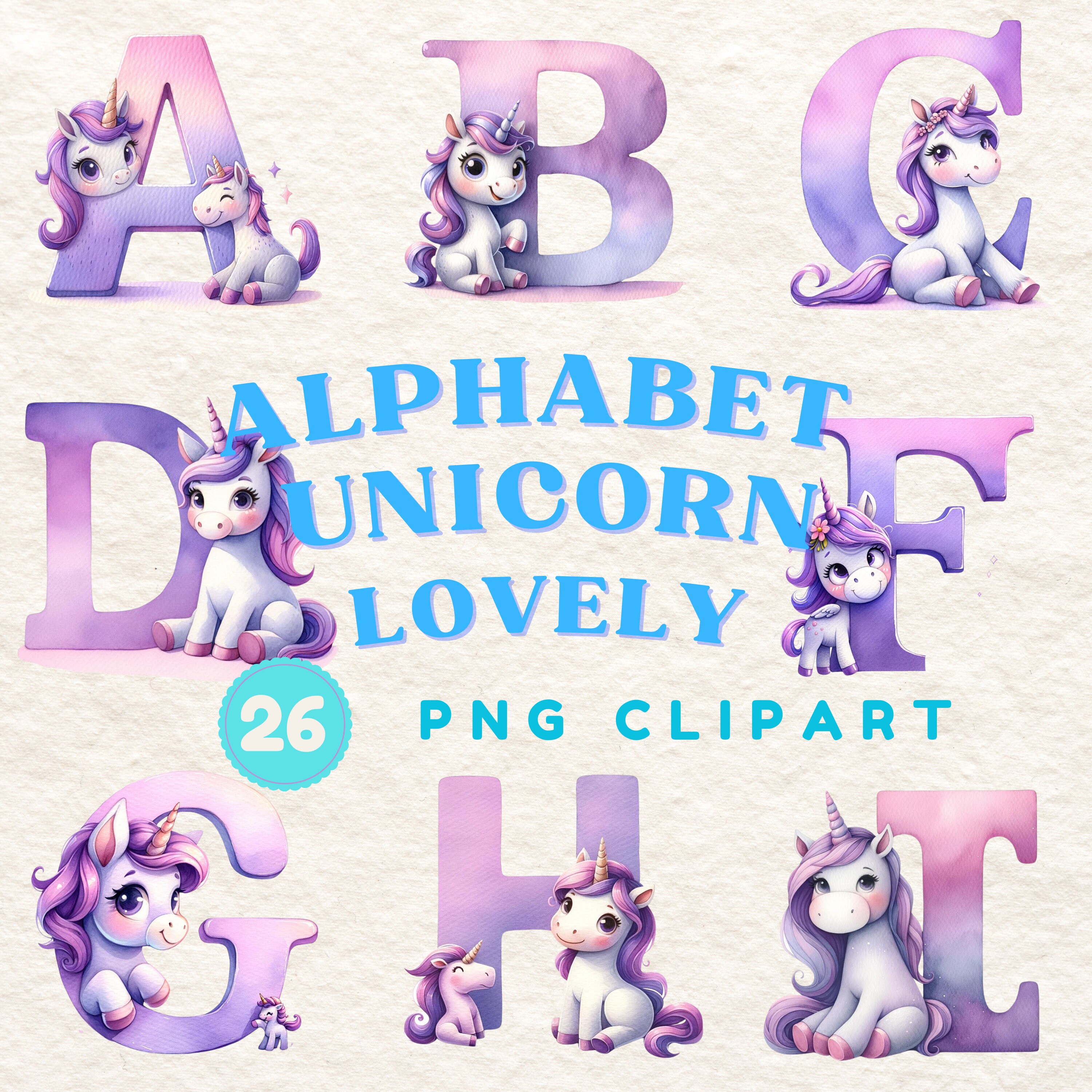 Alphabet Png | Unicorn Alphabet Letters Clipart PNG Set Pink Alphabet ...