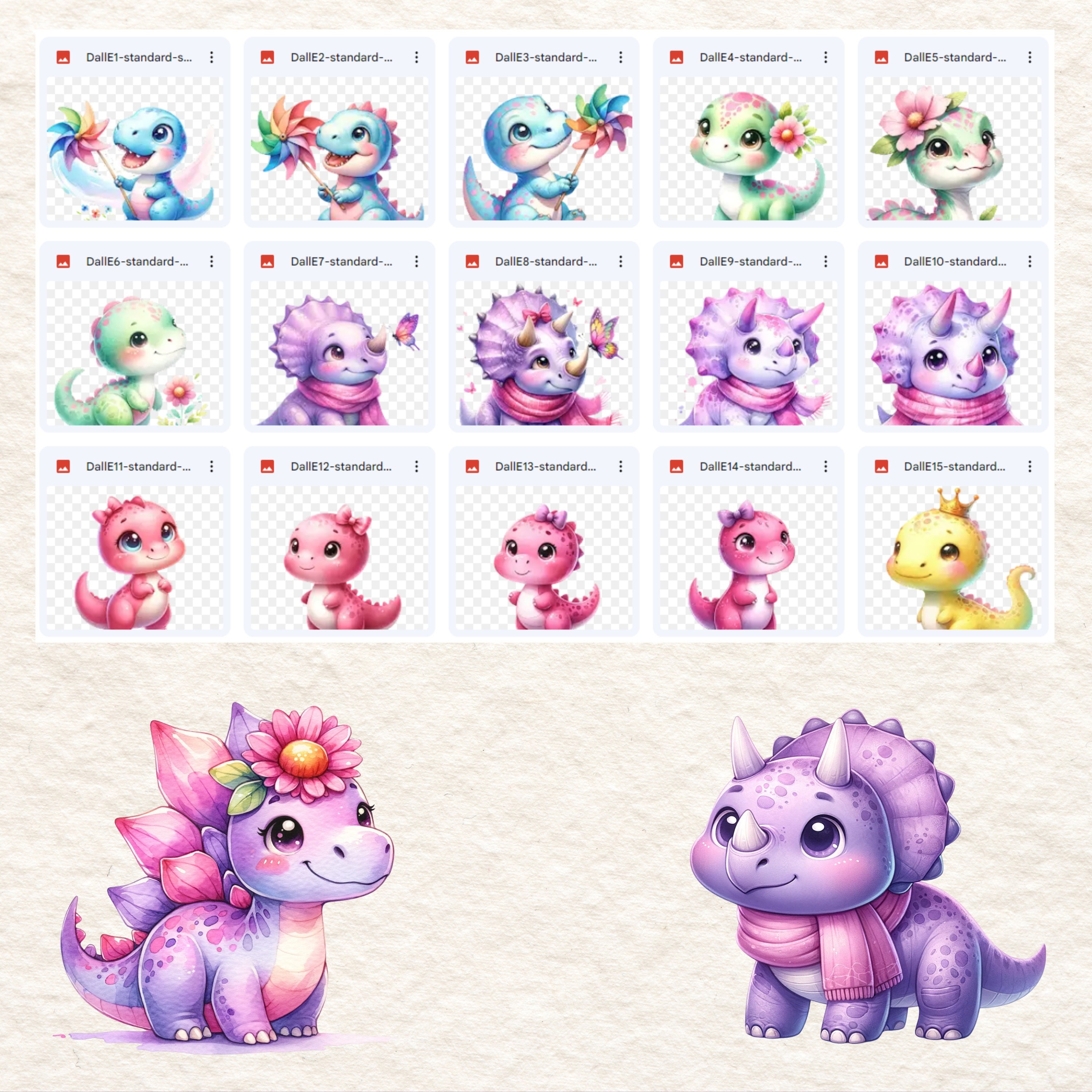 Girl Dinosaur Watercolor Pastel Cute, Baby Dinosaur Cute, Pink Purple ...