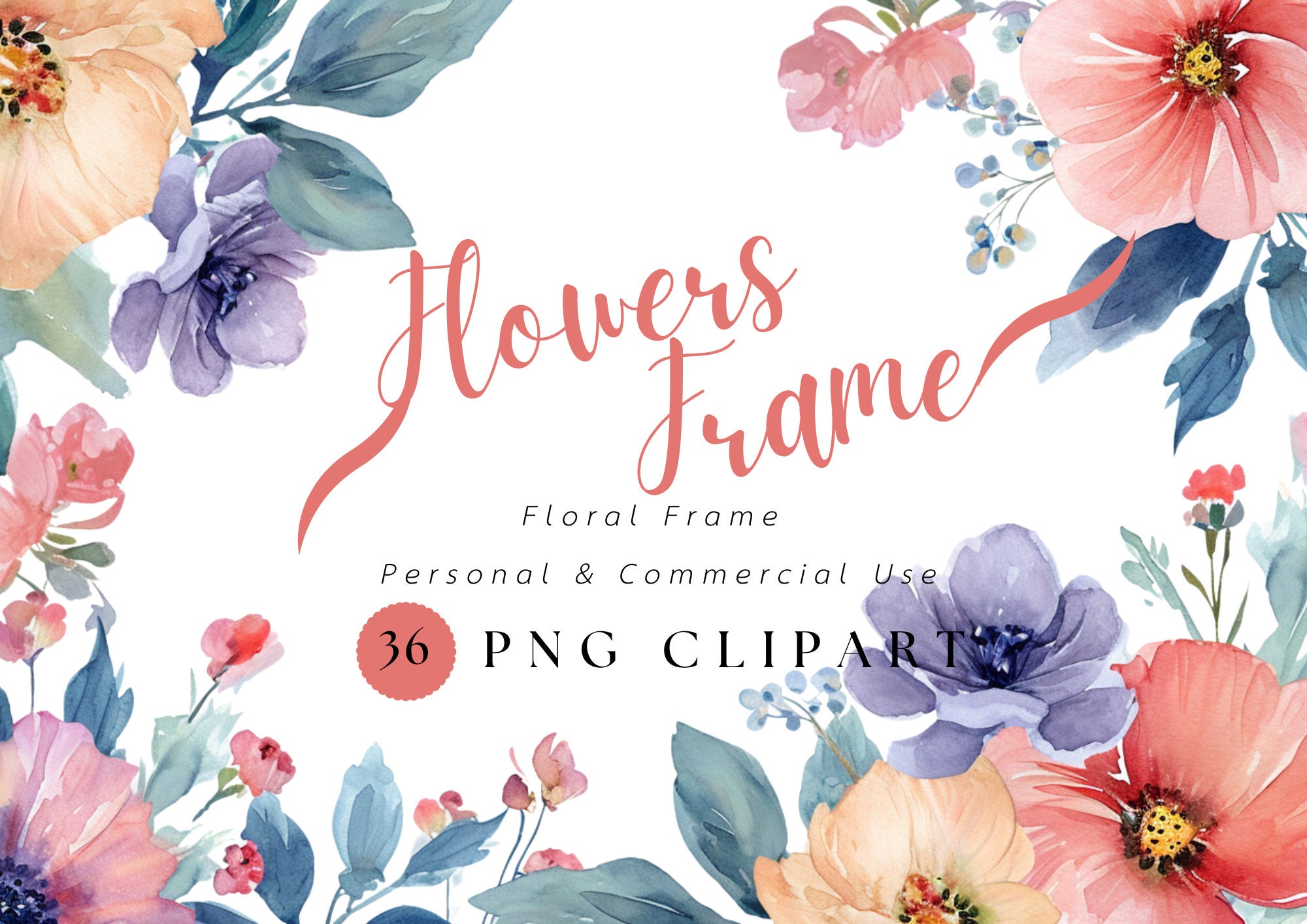 Watercolor Flower Frame,flower Border, Flower Background,blooming ...