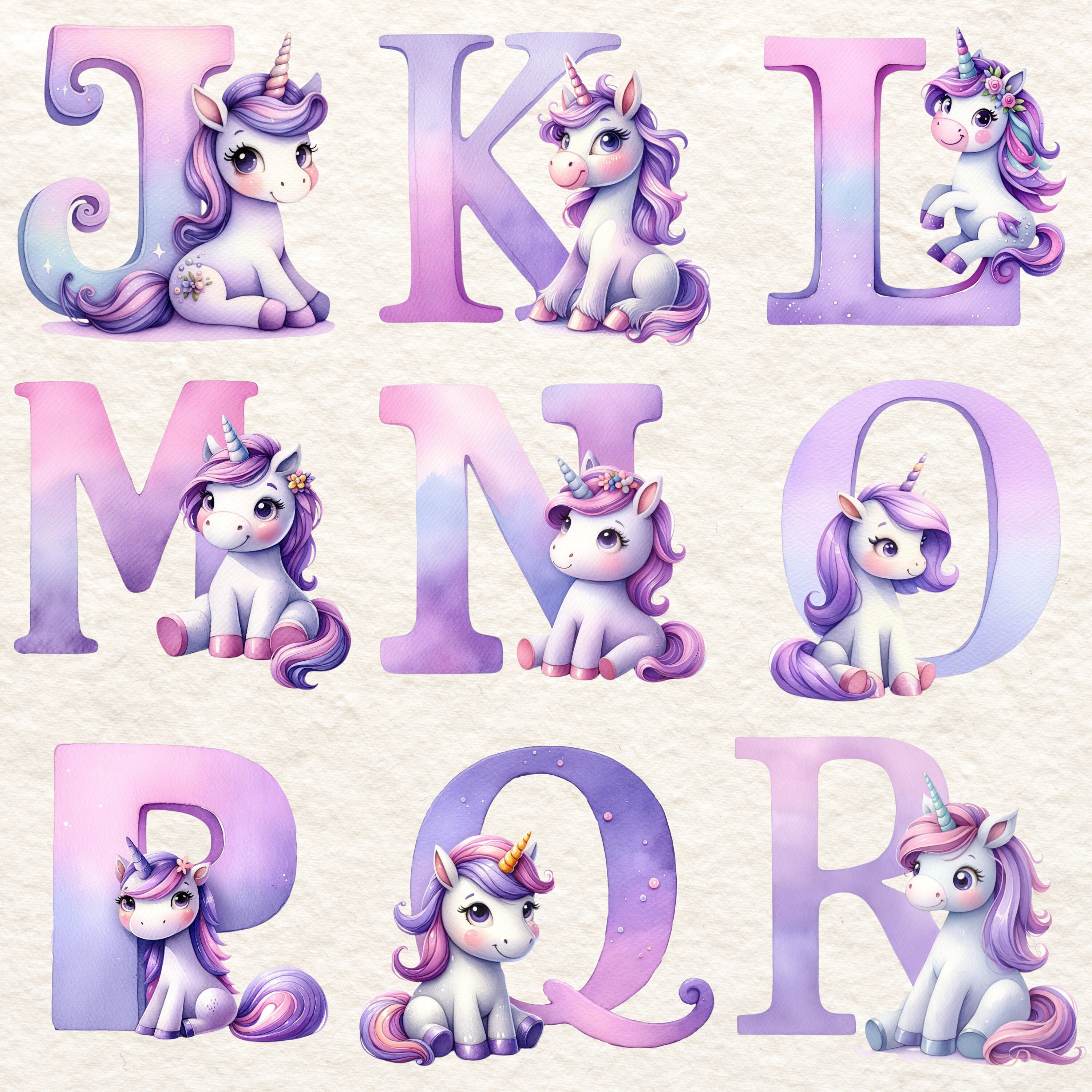 Alphabet Png | Unicorn Alphabet Letters Clipart PNG Set Pink Alphabet ...