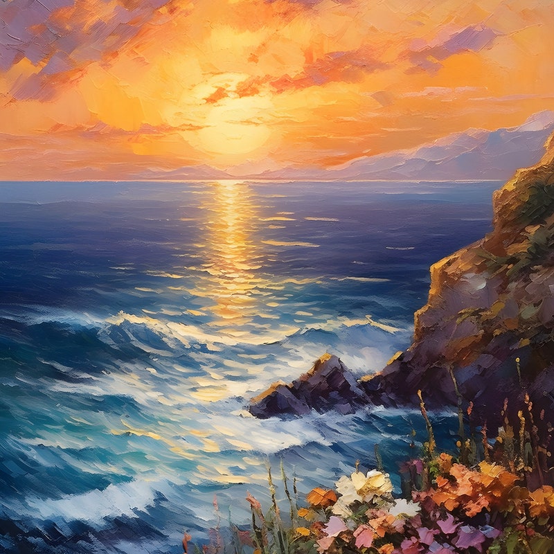 Sunset Oil Painting - Etsy