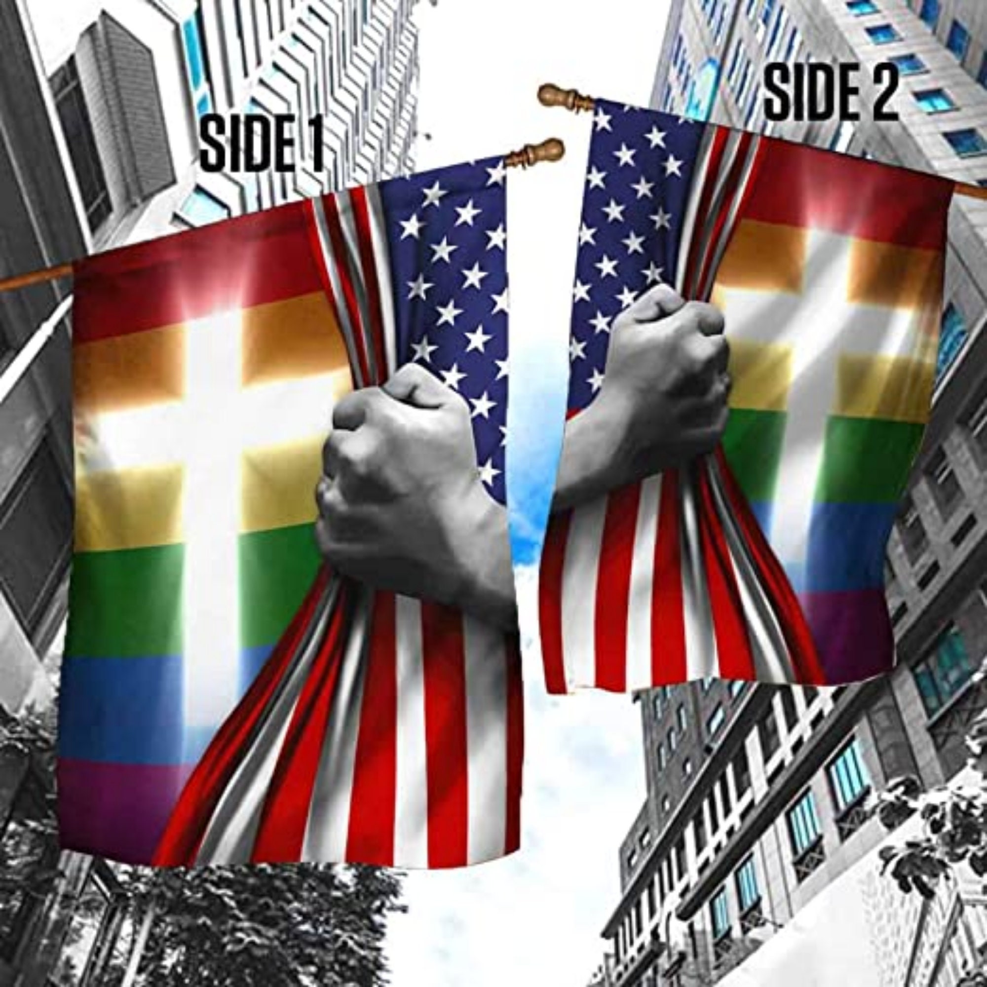 Lgbt Pride Faith Cross American Flag, LGBT Pride Flag sold by ...
