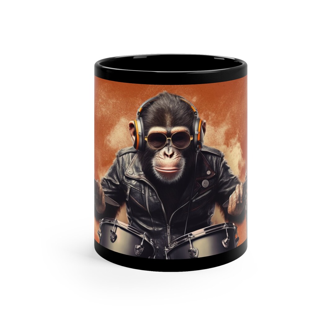 Funny Monkey Coffee Mug AI Design Art 11oz Black Mug Funny - Etsy