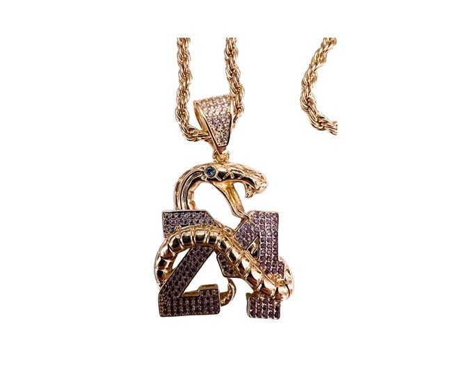 Kobe Bryant Black Mamba 24 Custom Inspired Snake Pendant Necklace Iced ...
