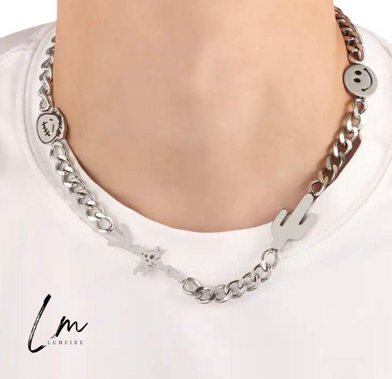 Travis Scott Cactus Jack Custom Inspired Pendent Chain Necklace Silver ...