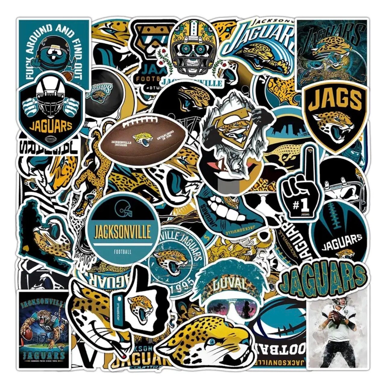 NFL Football Decal Stickers 50 Pack Random Non Repeating - Etsy