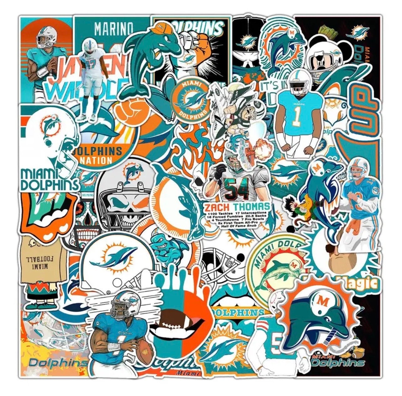 NFL Football Decal Stickers 50 Pack Random Non Repeating - Etsy