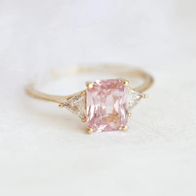 Blush Sapphire Engagement Ring - Etsy