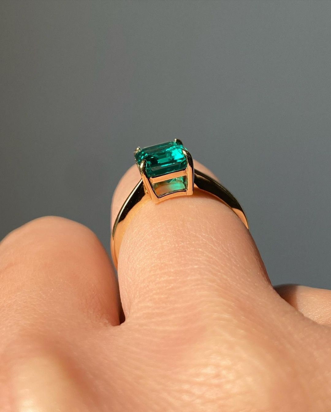 Vintage 14K Solid Gold Emerald Cut Emerald Ring - the Perfect ...