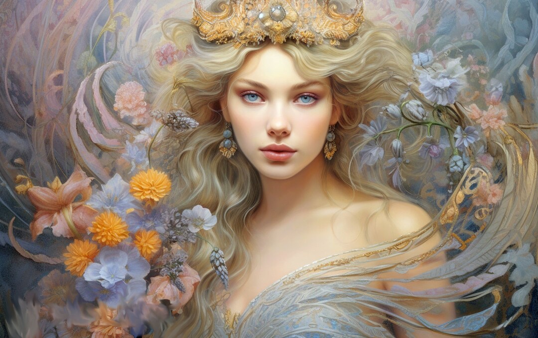 Ethereal Pastel Princess Canvas Art Print - Etsy