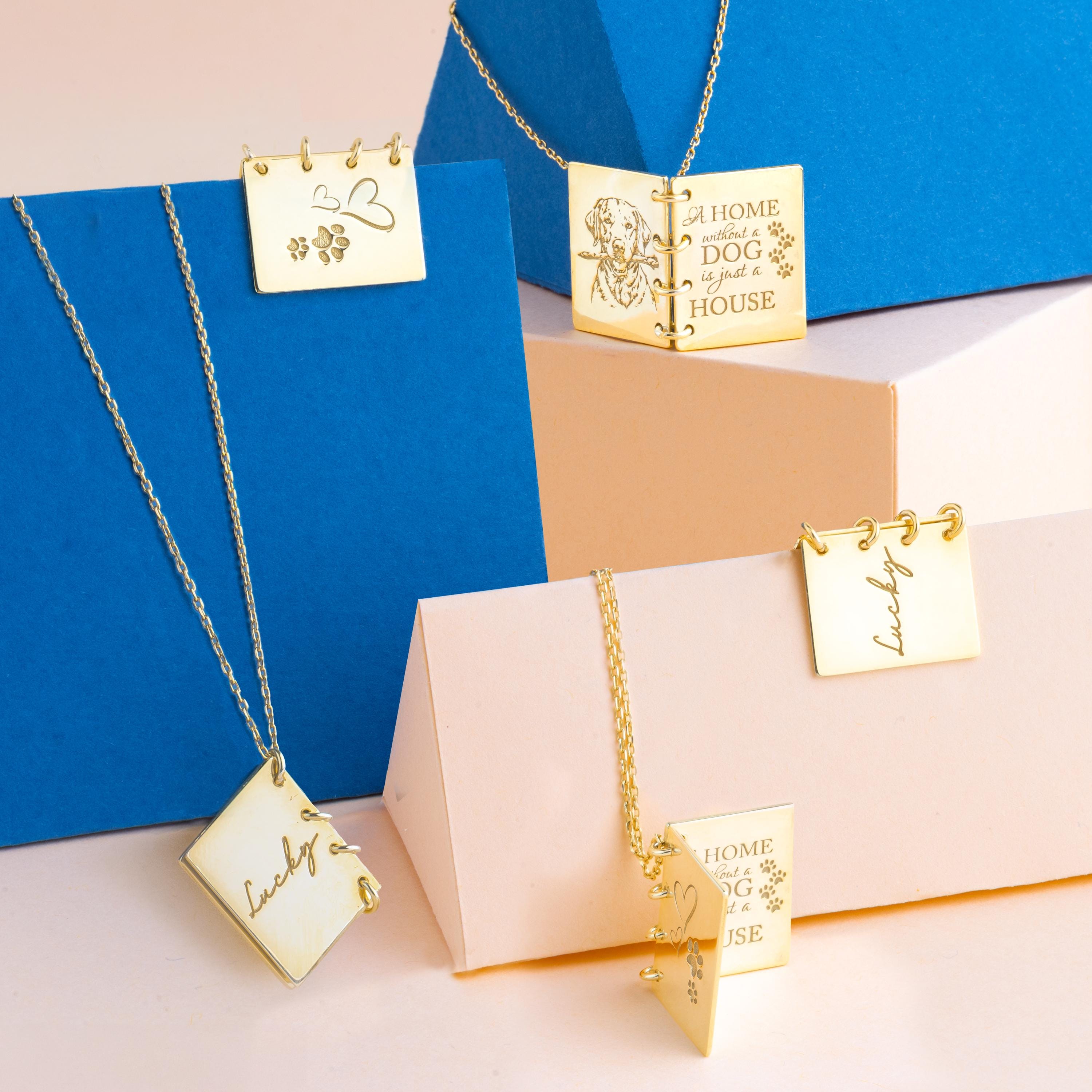 Personalized Miniature Book Locket Necklace, Custom Book Necklace Name ...