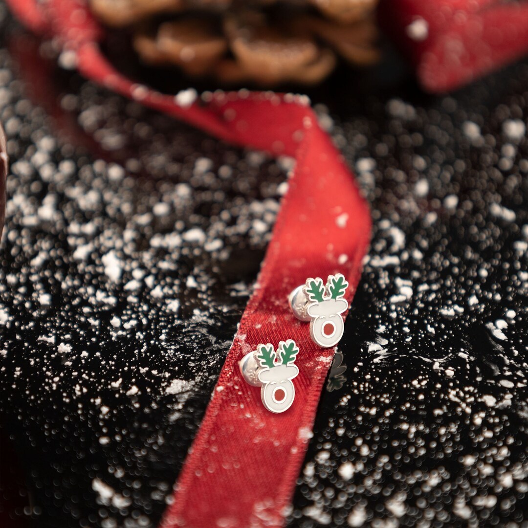 Reindeer Stud Earrings - Christmas Jewellery - Christmas Gift - Rudolph ...