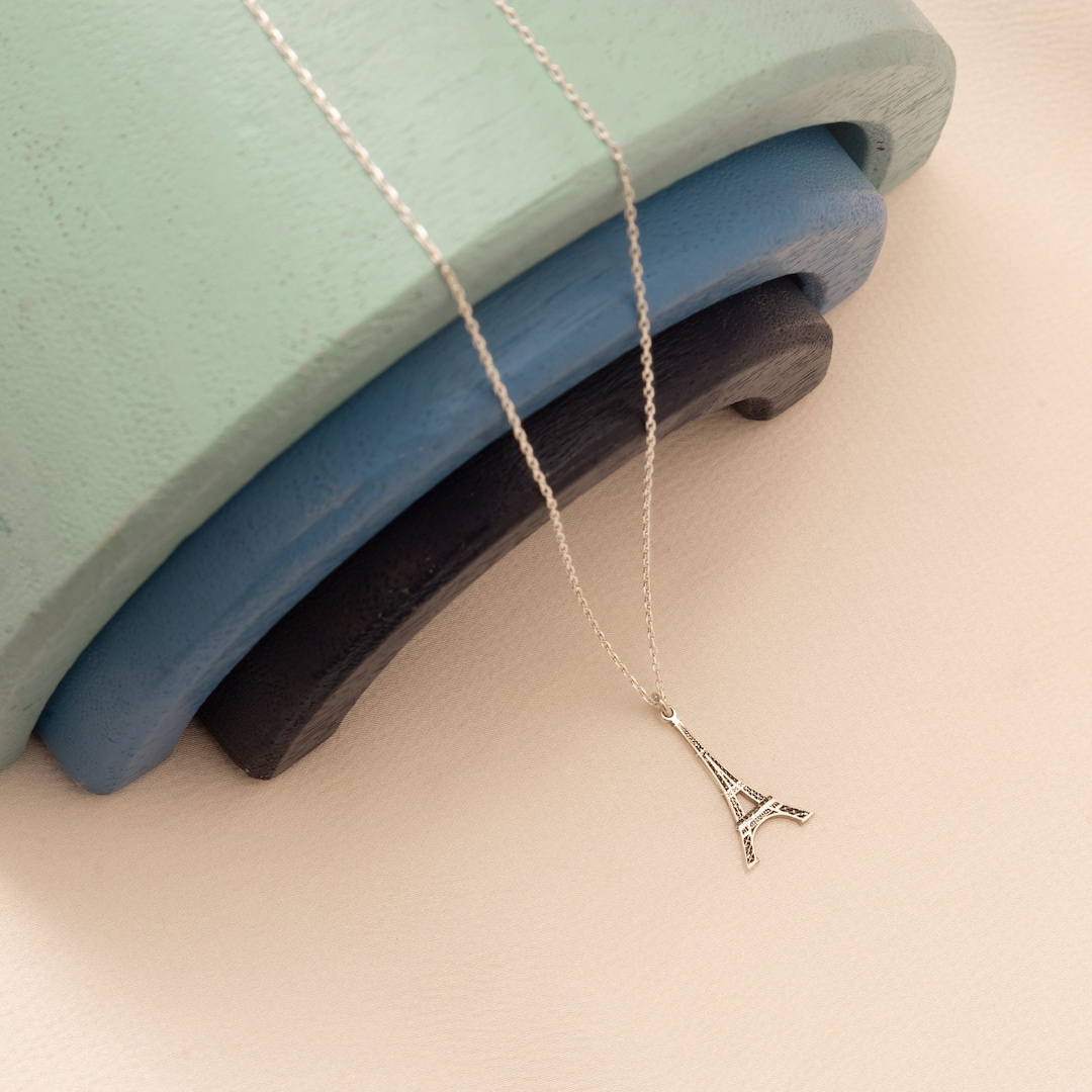 Minimalist Eiffel Tower Necklace - 925 Sterling Silver Eiffel Tower Pendant - Paris Jewellery ...