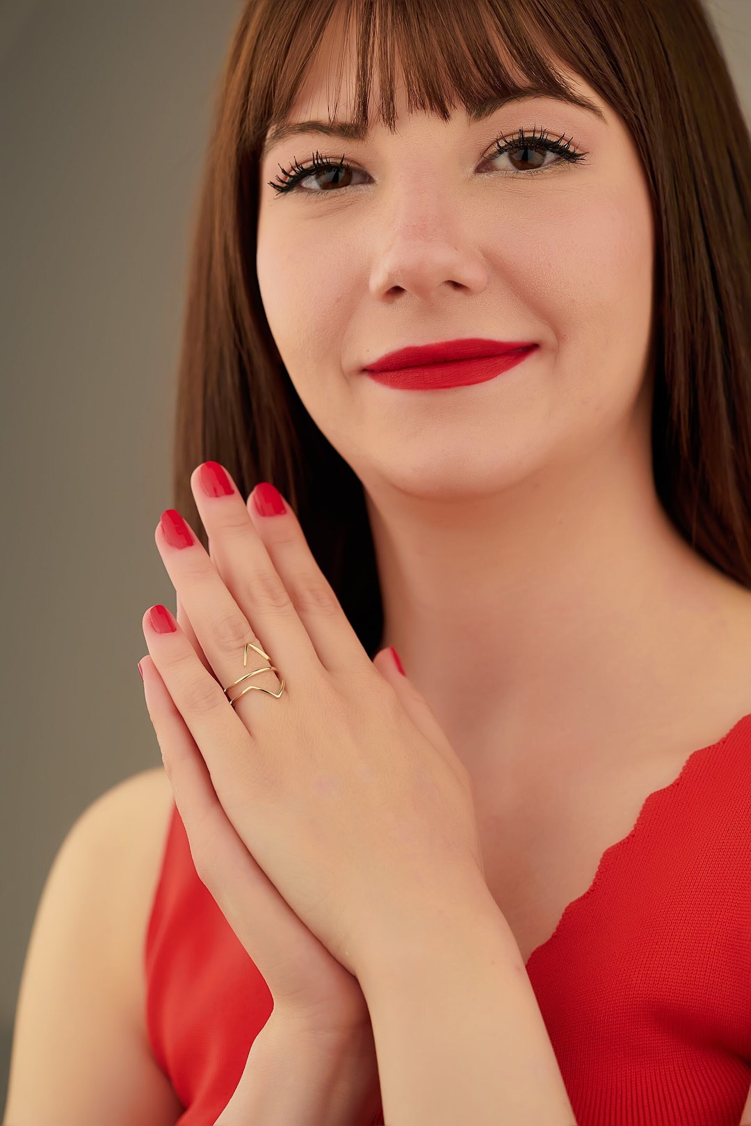 Finger Coil Double V Ring - Christmas Gift - Unique Design Ring ...