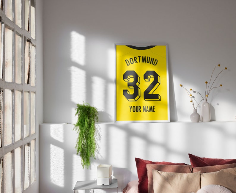 23/24 Custom Borussia Dortmund Home Shirt Wall Art 23/24 Poster, BVB ...