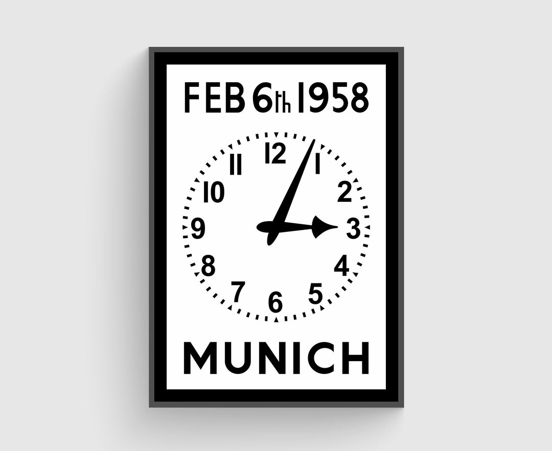 Manchester United Munich Clock Poster Munich Disaster Clock - Etsy