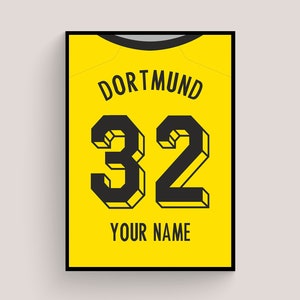 23/24 Custom Borussia Dortmund Home Shirt Wall Art 23/24 Poster, BVB ...