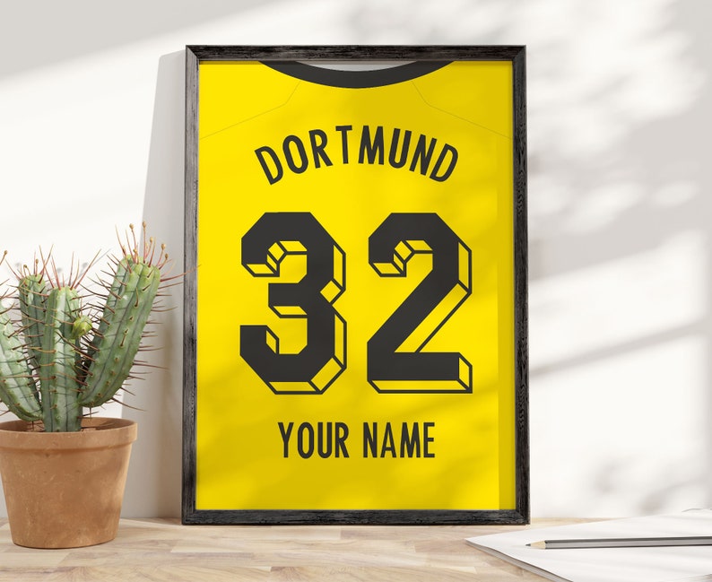 23/24 Custom Borussia Dortmund Home Shirt Wall Art 23/24 Poster, BVB ...