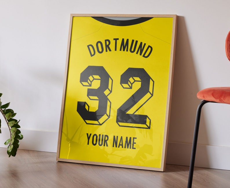 23/24 Custom Borussia Dortmund Home Shirt Wall Art 23/24 Poster, BVB ...