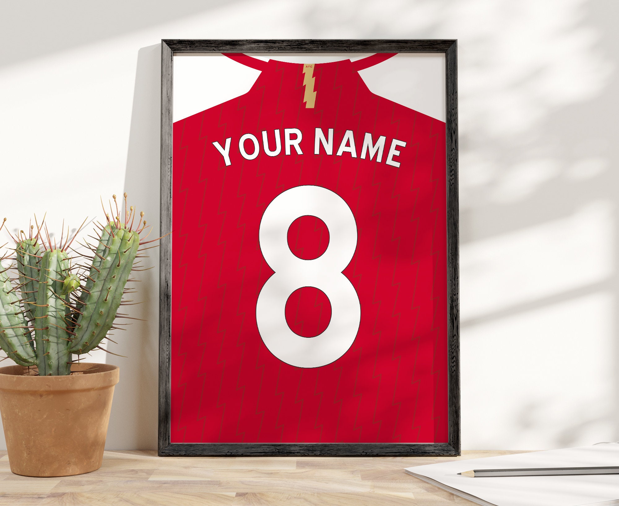PRINTABLE 23/24 Custom Arsenal Home Shirt Wall Art Poster, Arsenal ...