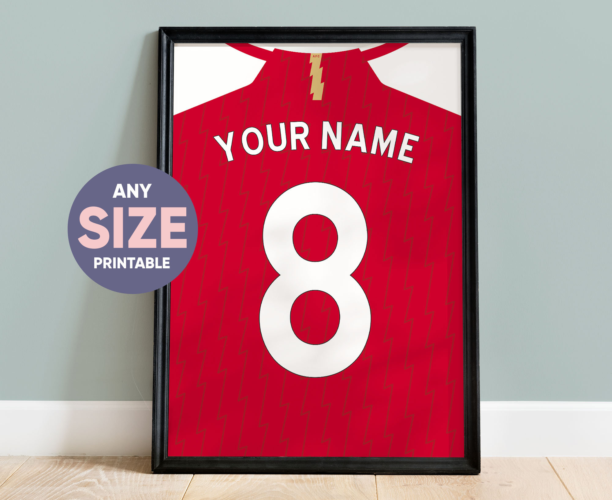PRINTABLE 23/24 Custom Arsenal Home Shirt Wall Art Poster, Arsenal ...