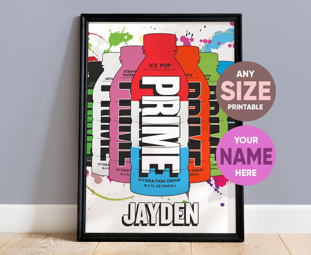PRINTABLE Personalised Prime Drink Inspired Poster Print, Kids Bedroom ...
