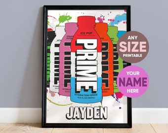 Personalised Prime Drink Inspired Poster Print, Kids Bedroom Print ...