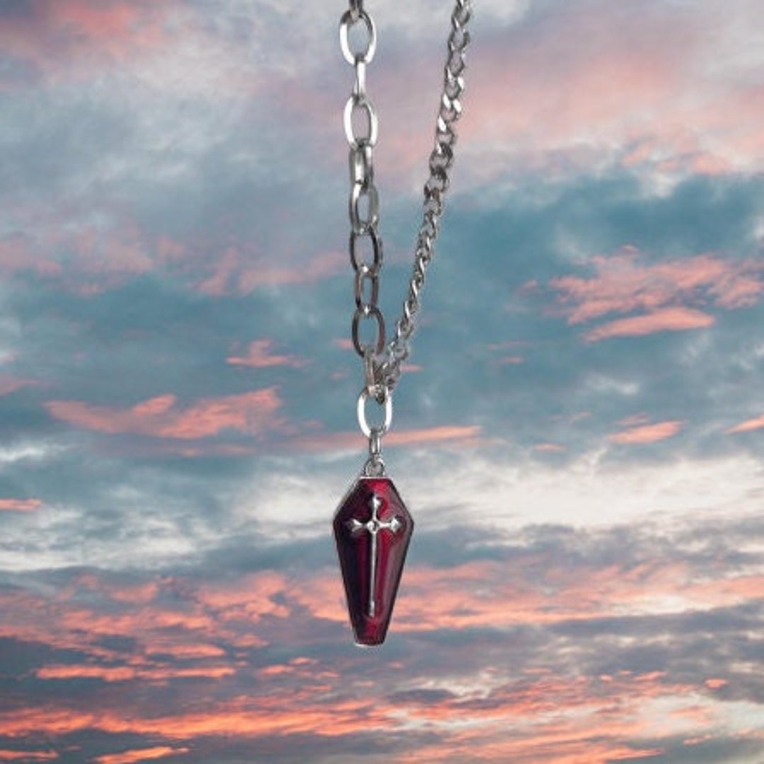 Gothic Amulet Necklace Coffin Pendant Gothic Jewelry Wicca - Etsy
