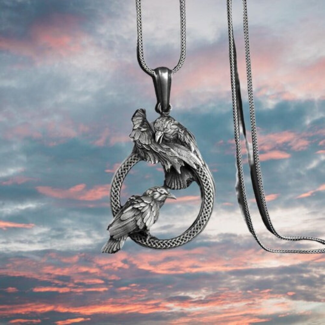 Raven Family With Viking Knot Necklace Crow's Nest on - Etsy