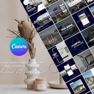 Editable Canva REAL ESTATE Instagram Posts!! - Etsy
