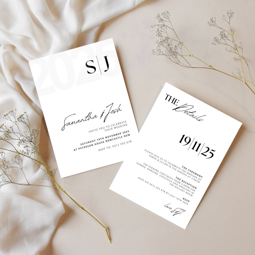 EDITABLE Canva WEDDING INVITATION Template - Use With Free Canva ...