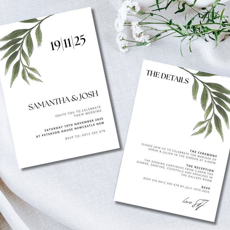 EDITABLE Canva WEDDING INVITATION Template - Use With Free Canva ...