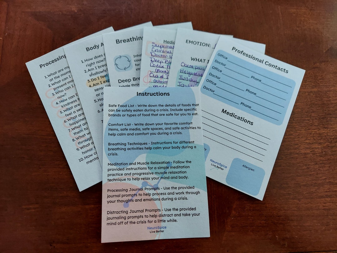 Mental Health, Crisis Cards, Crisis Tools, Depression and Anxiety Aids ...